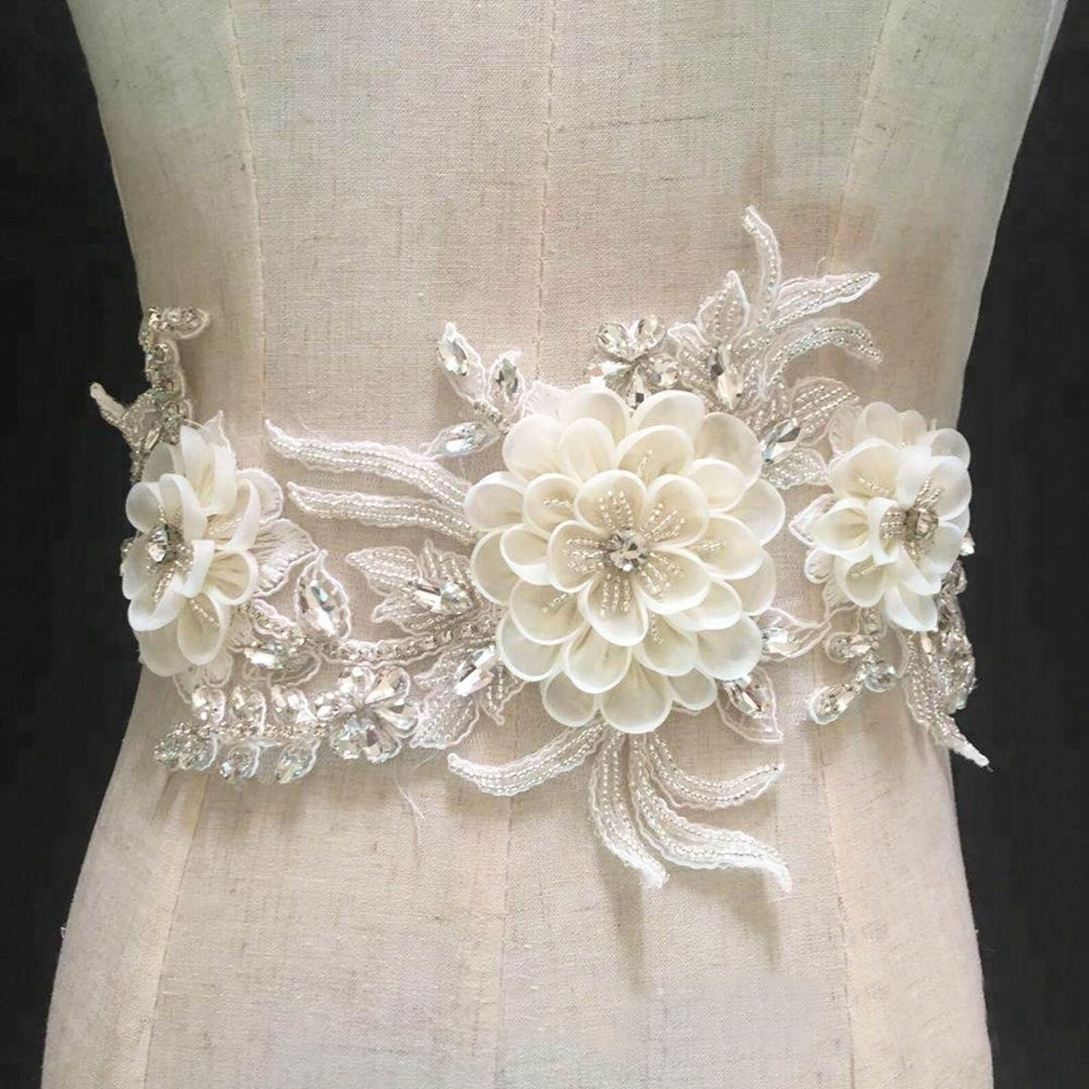 3D Flower Patch Stunning Prom Dress Rhinestone Applique Bling - Etsy