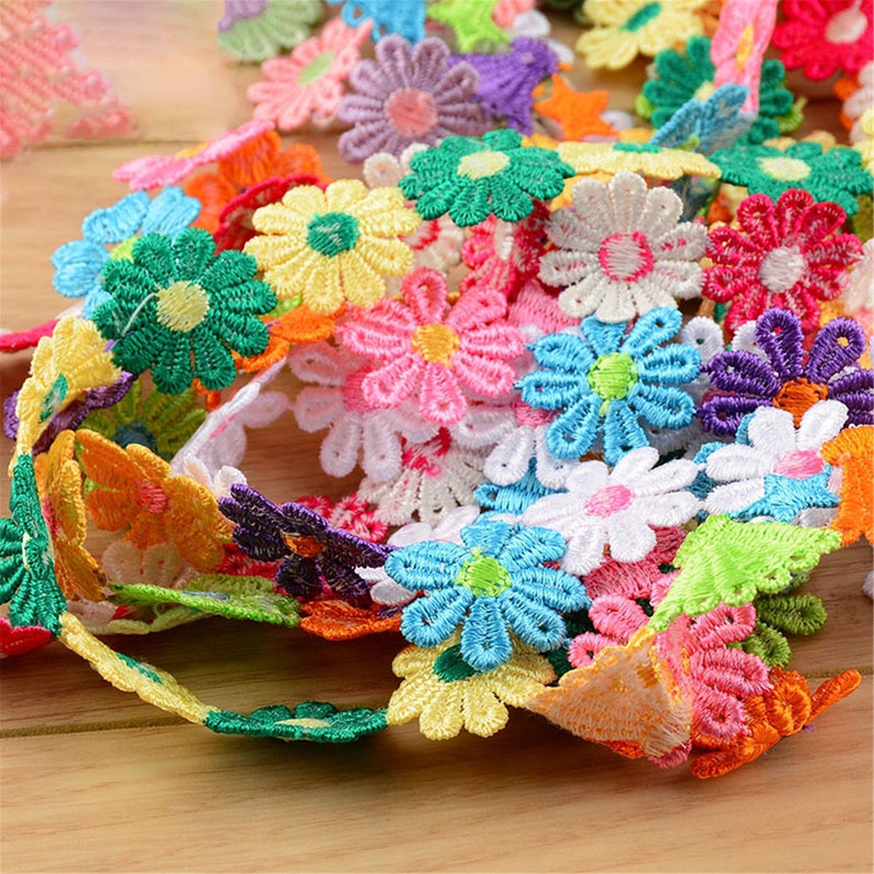 Daisy Sun Flower Decorating Lace Embroidered Trim Ribbon for - Etsy