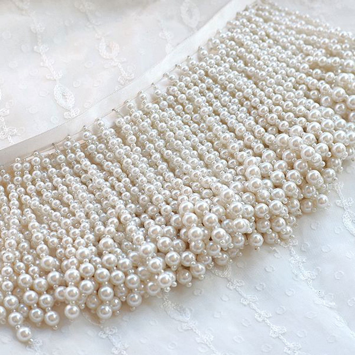 Beading Pearl Trim Beads Satin Ribbon for Prom Dress Shoulder - Etsy