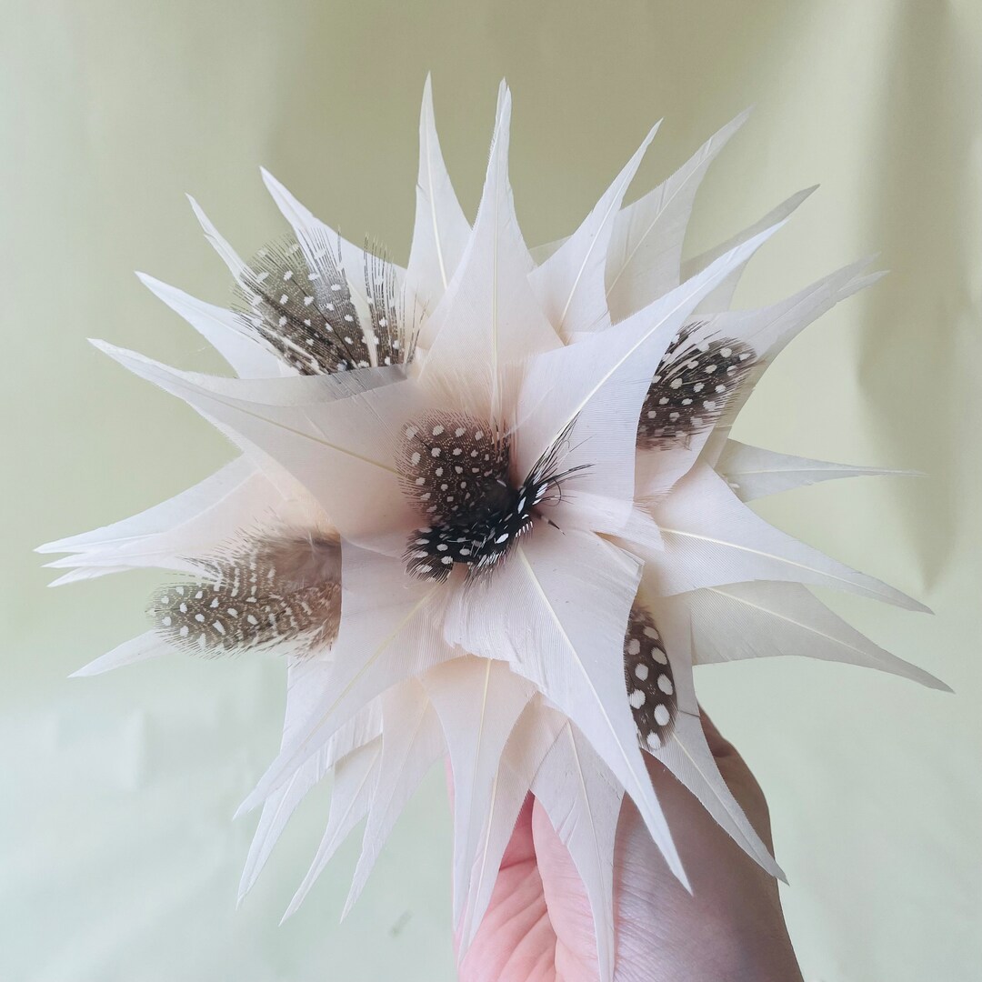 Fascinators Millinery Feather Flower Goose Plume Bouquet Natural Dyed ...