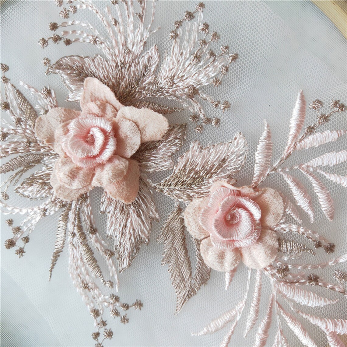Delicate 3D Flower Embroidery Sewing Patch Embroidery Floral - Etsy