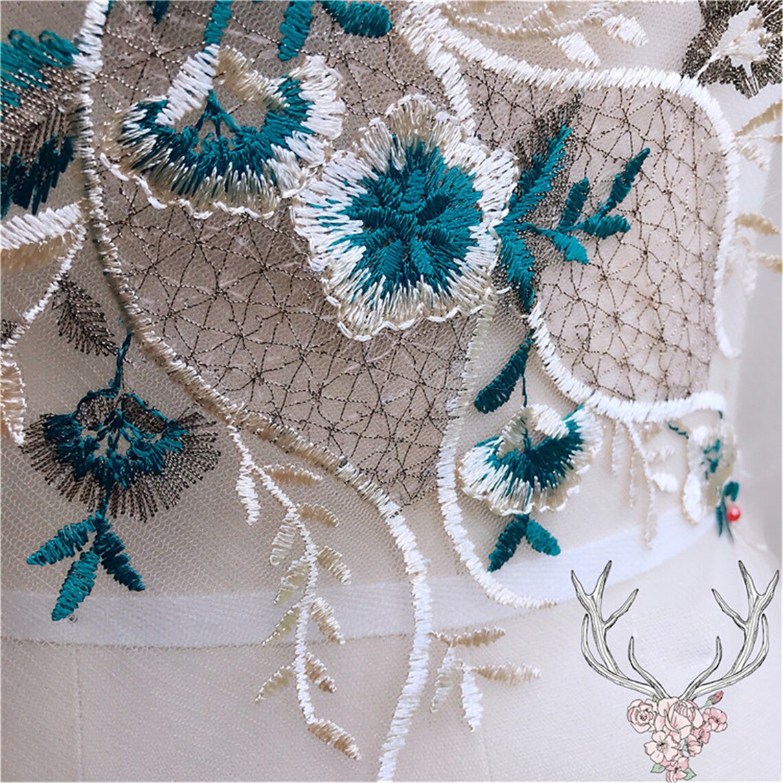 Emerald Sewing Applique Embroidery Floral Lace Patchmirror - Etsy