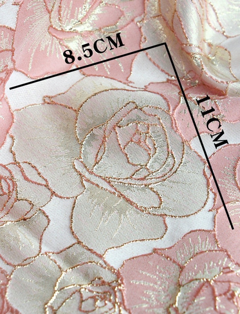 Rose Floral Fabric Jacquard Fabric Polyester Jacquard Fabric | Etsy