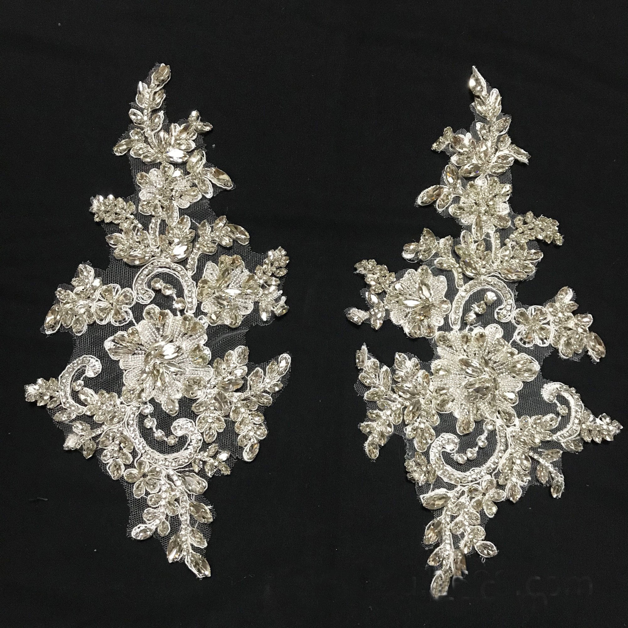 Heavily Crystal Flower Patches Rhinestone Applique Embroidery Beaded ...