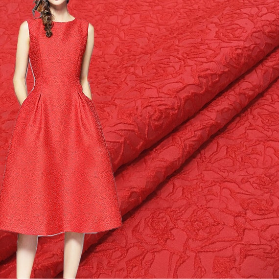 Rose Flower Veins Brocade Fabric Flora Jacquard Fabric Haute - Etsy