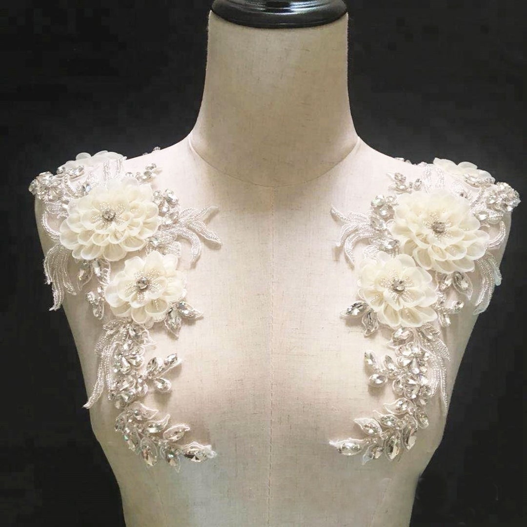 3D Flower Patch Stunning Prom Dress Rhinestone Applique Bling - Etsy