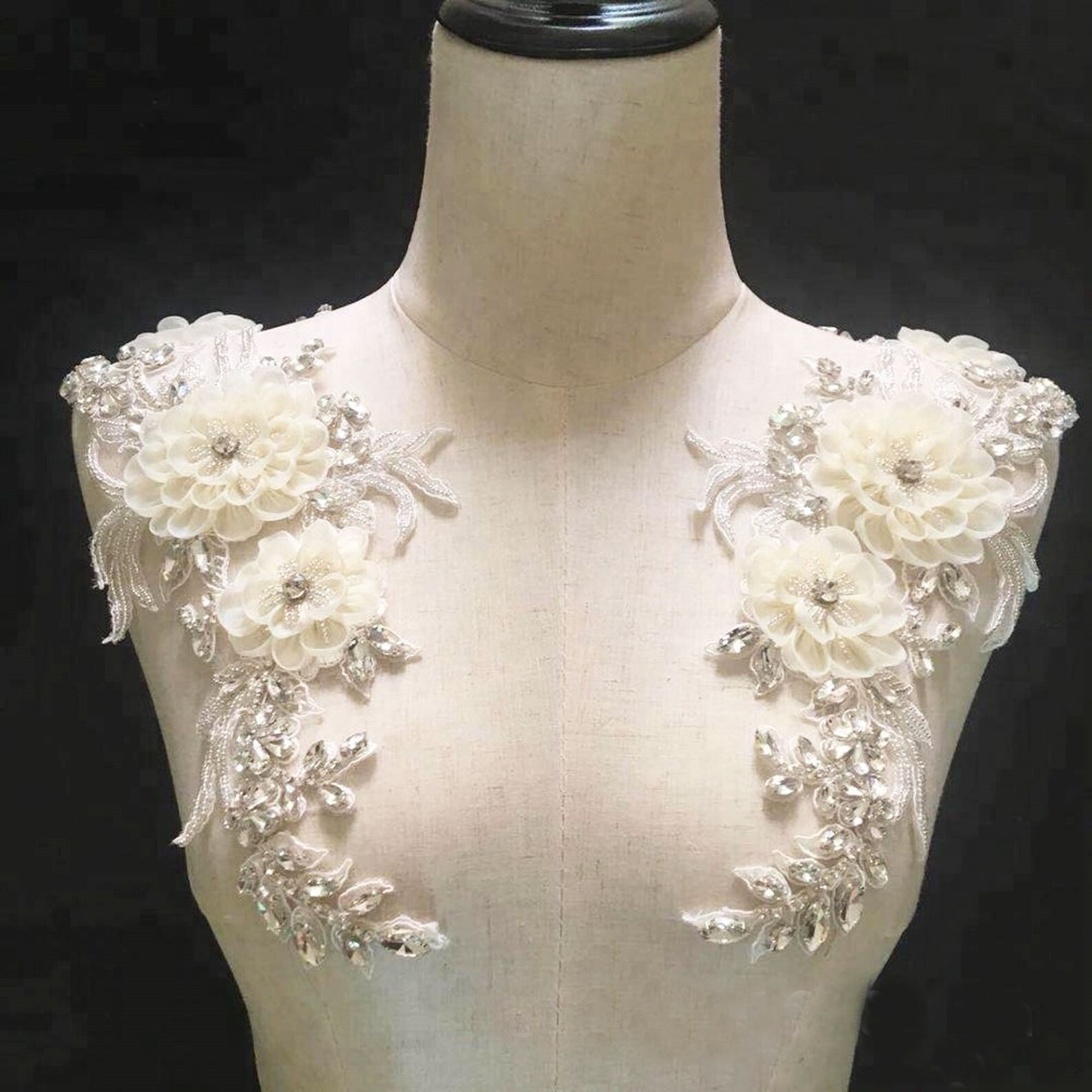 3D Flower Patch Stunning Prom Dress Rhinestone Applique Bling - Etsy