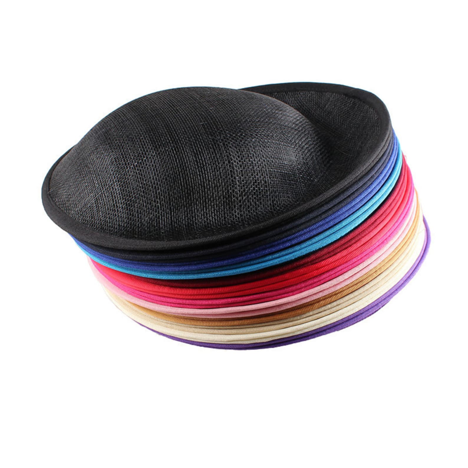 Round Shape Linen Bottom Bridal Hair Accessories Hat Bottom Fascinator ...