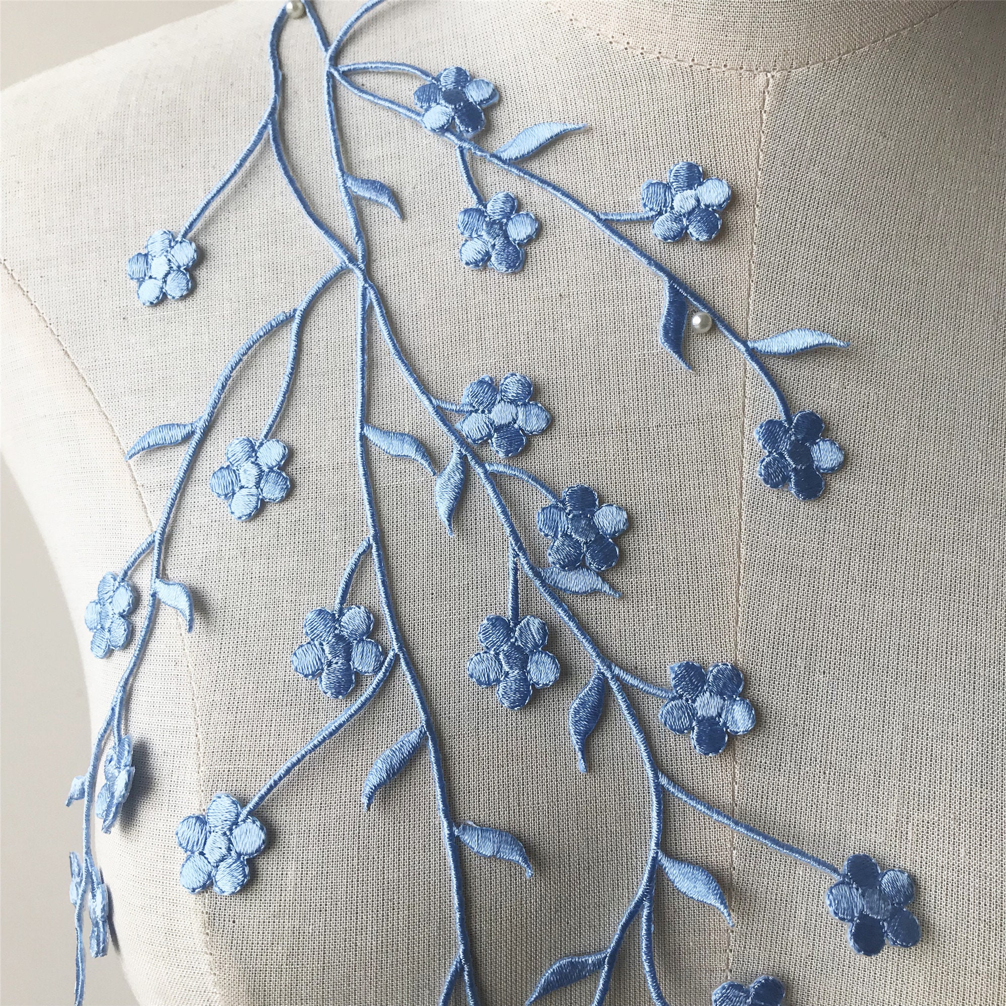 Iron on Applique Embellishment Flower Leaf Vines Embroidery - Etsy