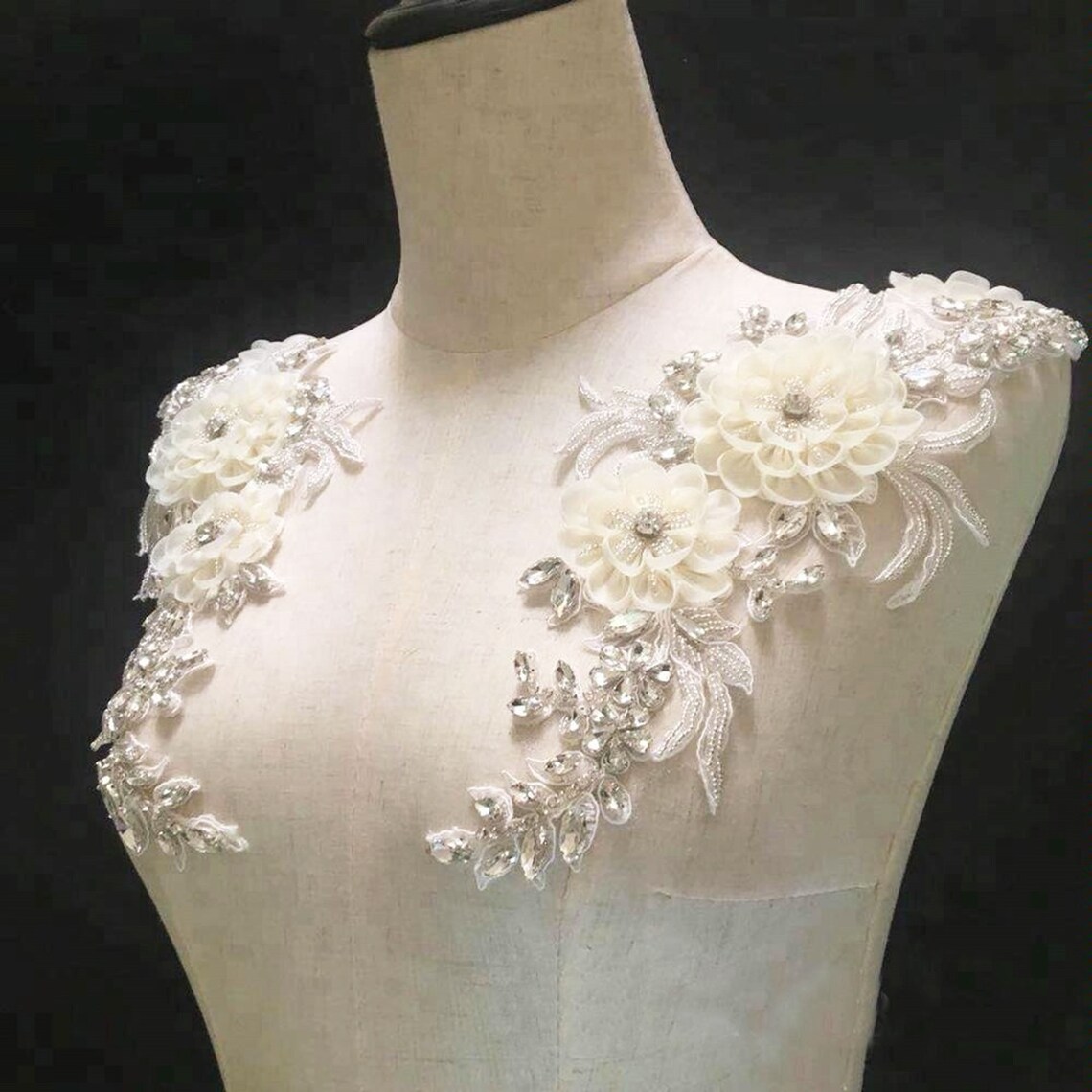 3D Flower Patch Stunning Prom Dress Rhinestone Applique Bling - Etsy