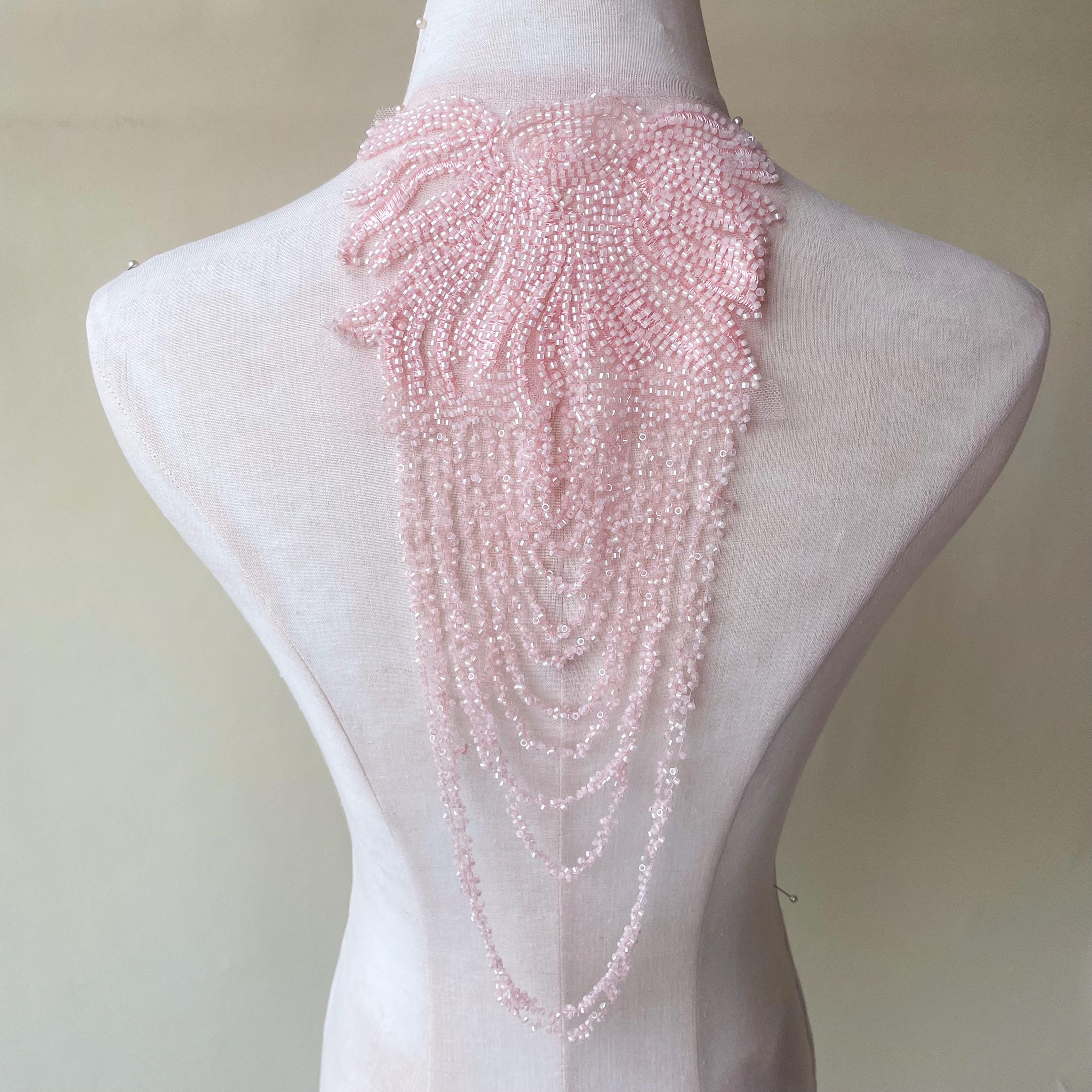 Mirror Pair Epaulet Beaded Tassel Applique Statement Shoulder Patch ...