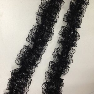 Delicate Ruffle Lace Trim Black Braid Lace Fringe Embellished Lace for ...