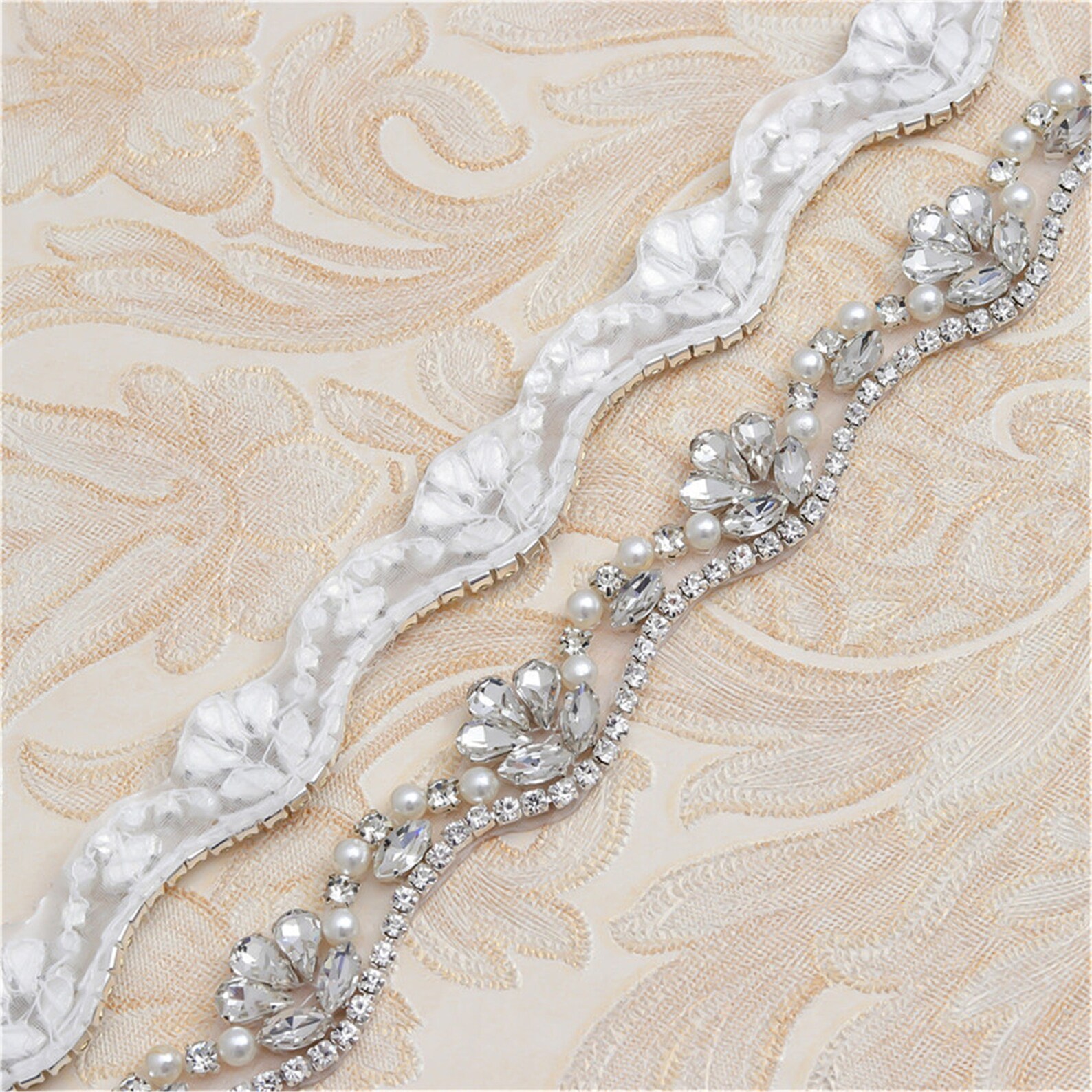 Rose Gold Bridal Applique Rhinestone Wedding Applique Hot - Etsy