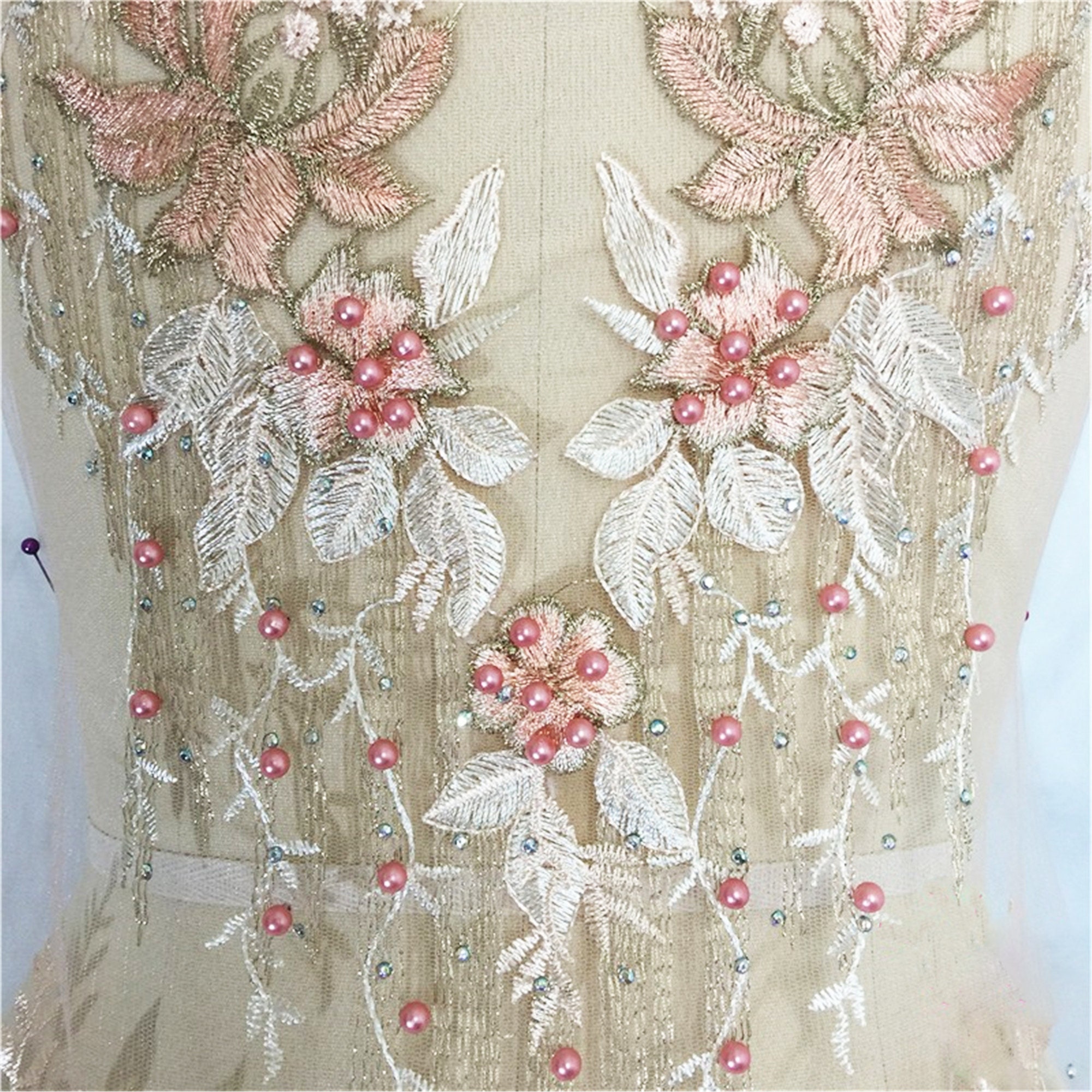 Stunning 3D Beaded Embroidery Flower Sequence Lace Applique - Etsy