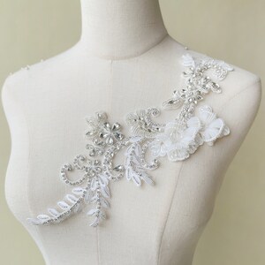 3D Flower Patch Stunning Prom Dress Rhinestone Applique Bling Accents ...