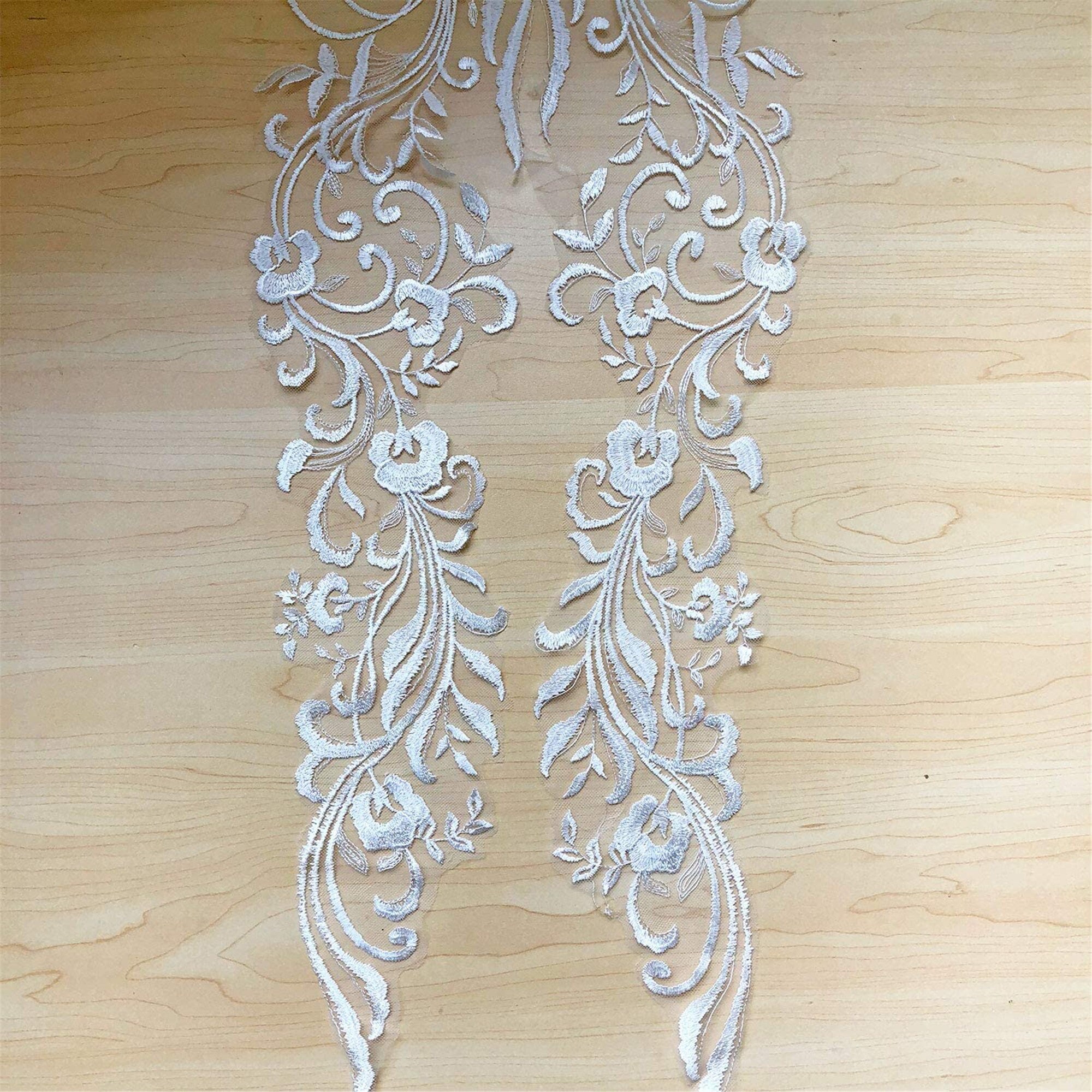 Delicate Wedding Lace Applique Bridal Floral Lace Motif Vintage Sewing ...