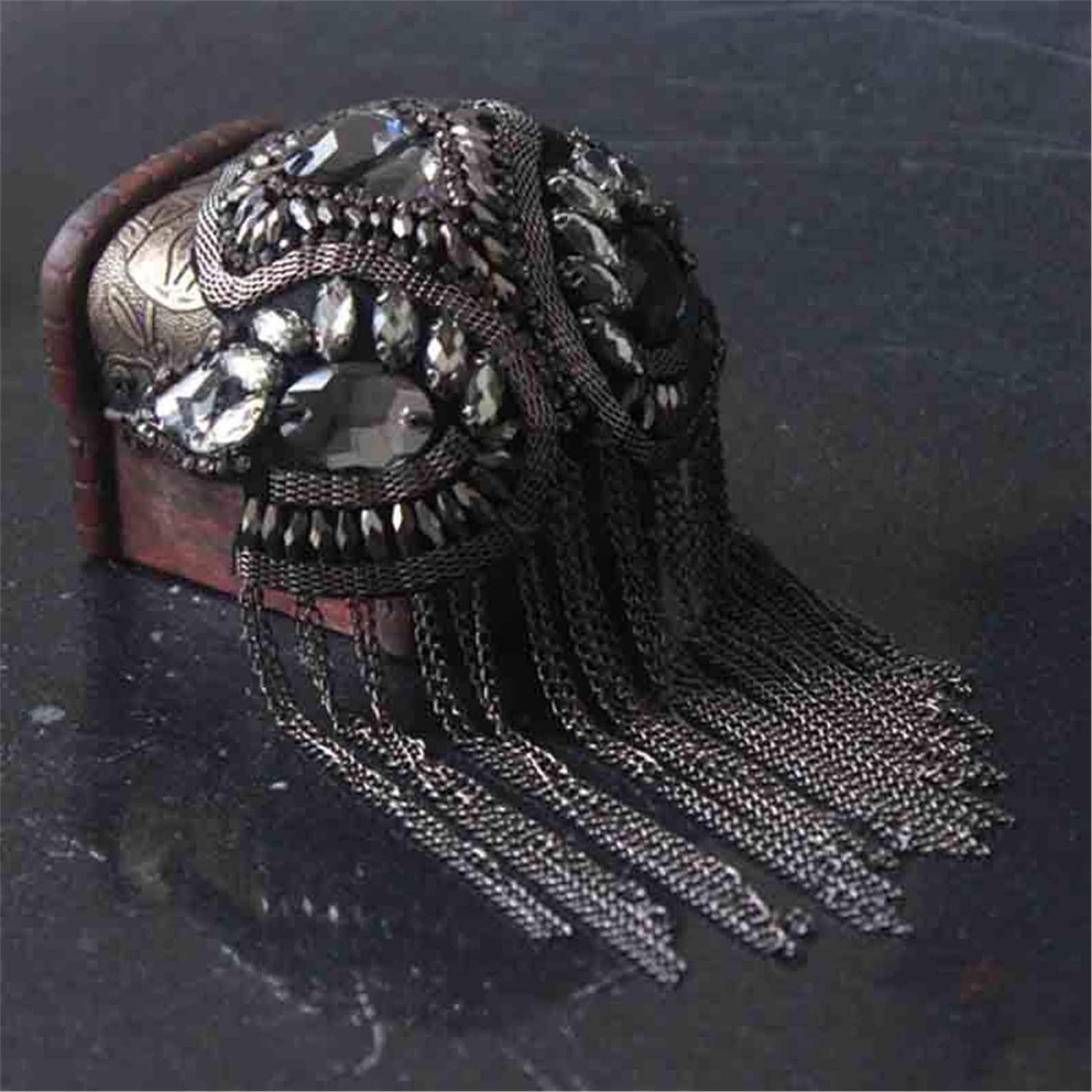 Shoulder Tassel Chain Epaulettes Rhinestone Epaulet Fringe Shoulder ...
