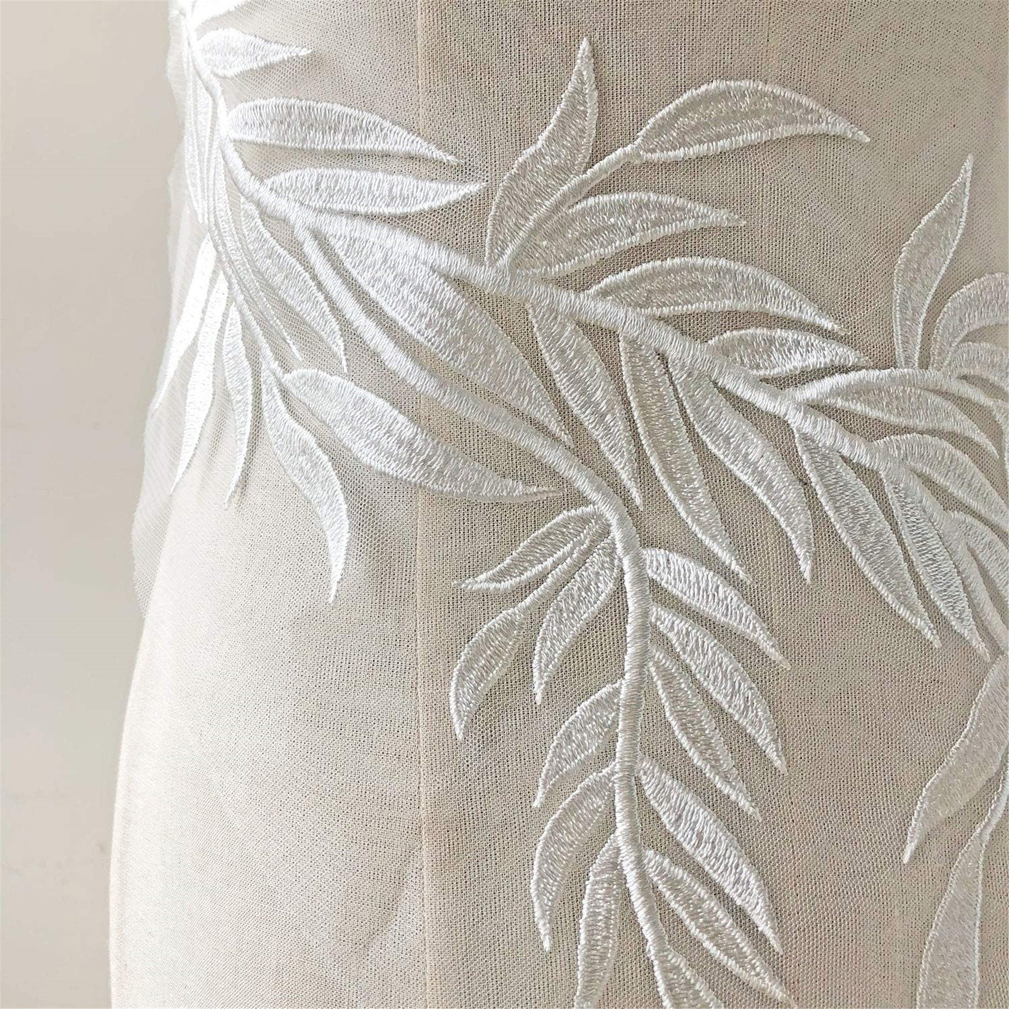 Delicate Leaves Vine Applique Embroidery Lace Patch Off-white - Etsy