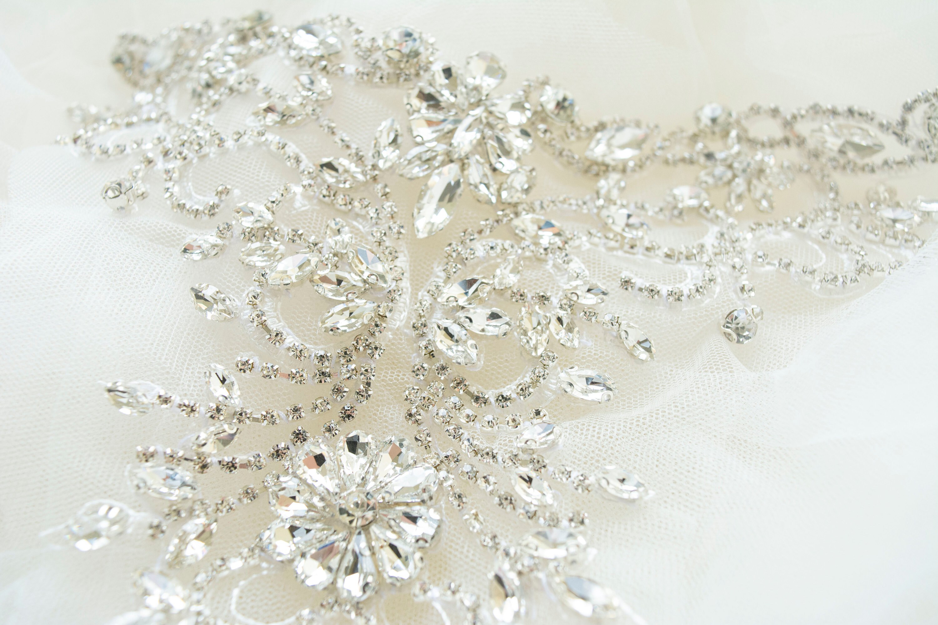 Sparkling Rhinestones Applique Wedding Gown Applique Shoulder | Etsy