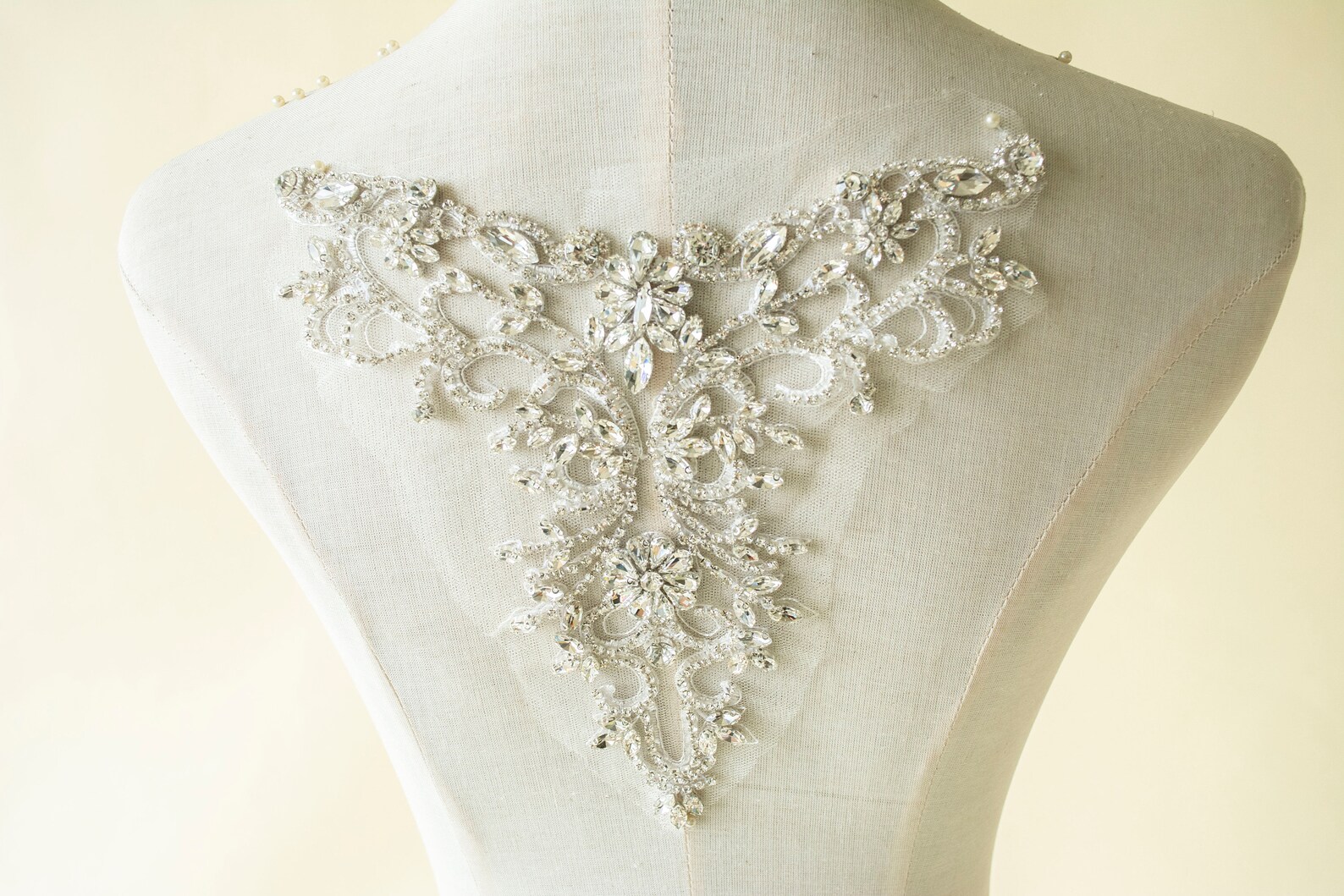 Sparkling Rhinestones Applique Wedding Gown Applique Shoulder | Etsy