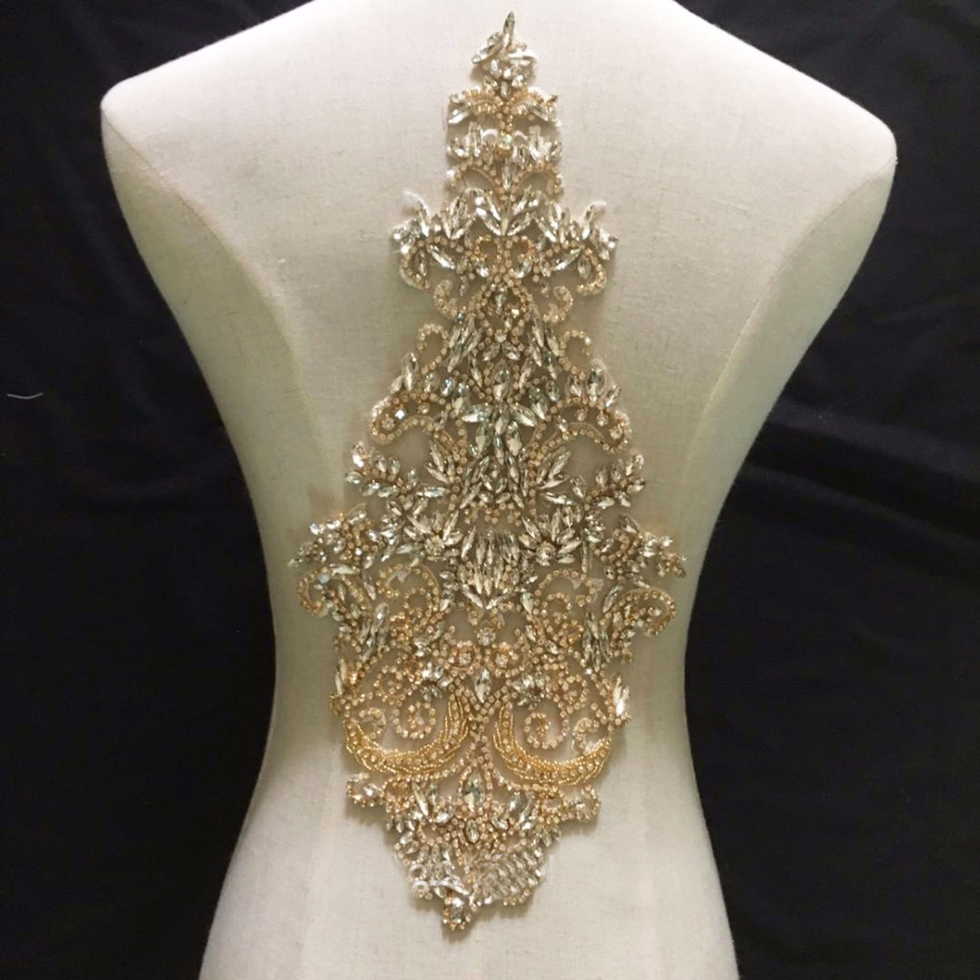 Silver Rhinestone Bridal Applique Crystal Beaded Trims Sewing - Etsy