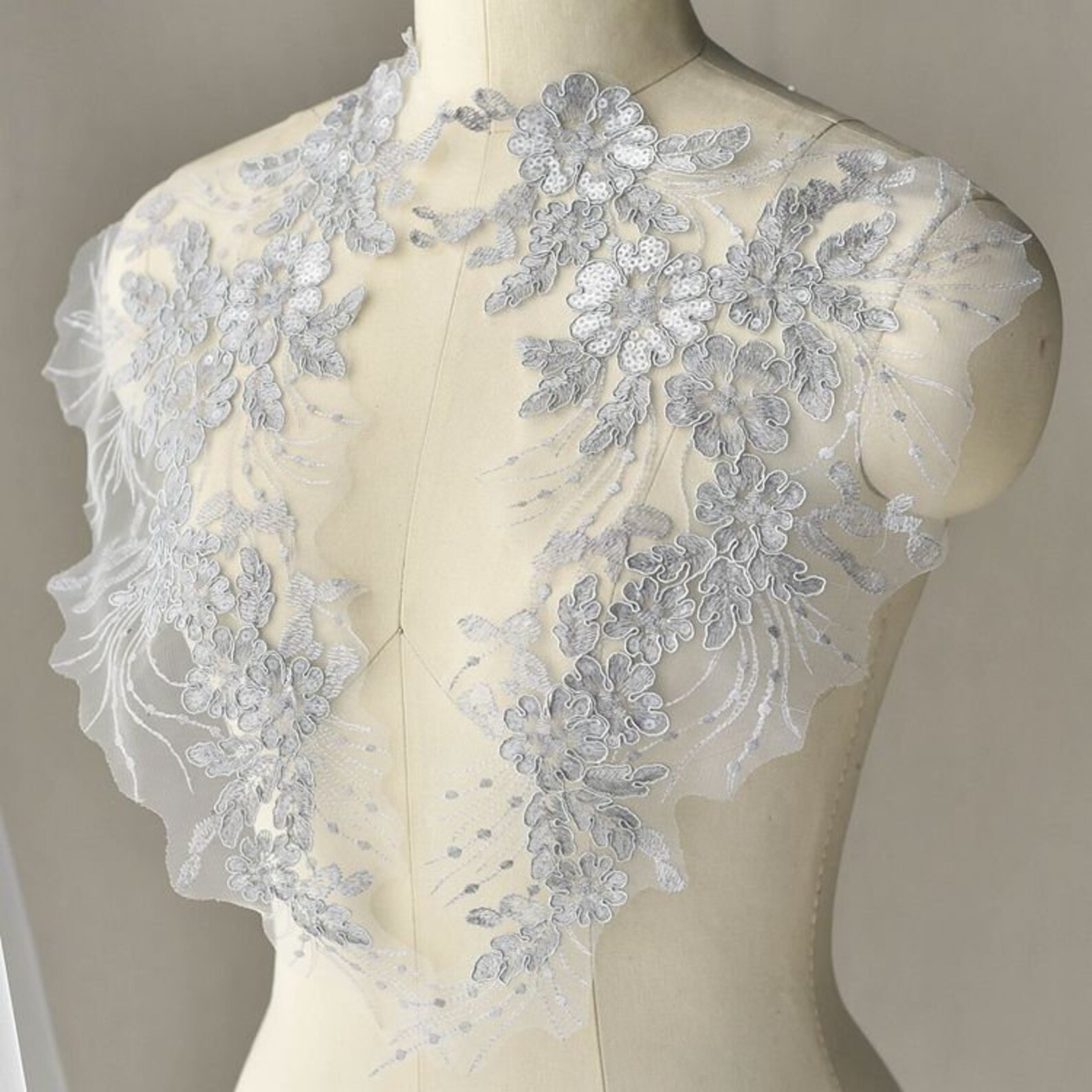 10 Color Shimmer Sequin Bridal Lace Applique Lace Motif Corded - Etsy