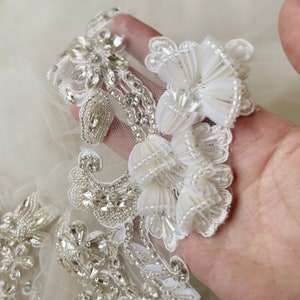 3D Flower Patch Stunning Prom Dress Rhinestone Applique Bling Accents ...