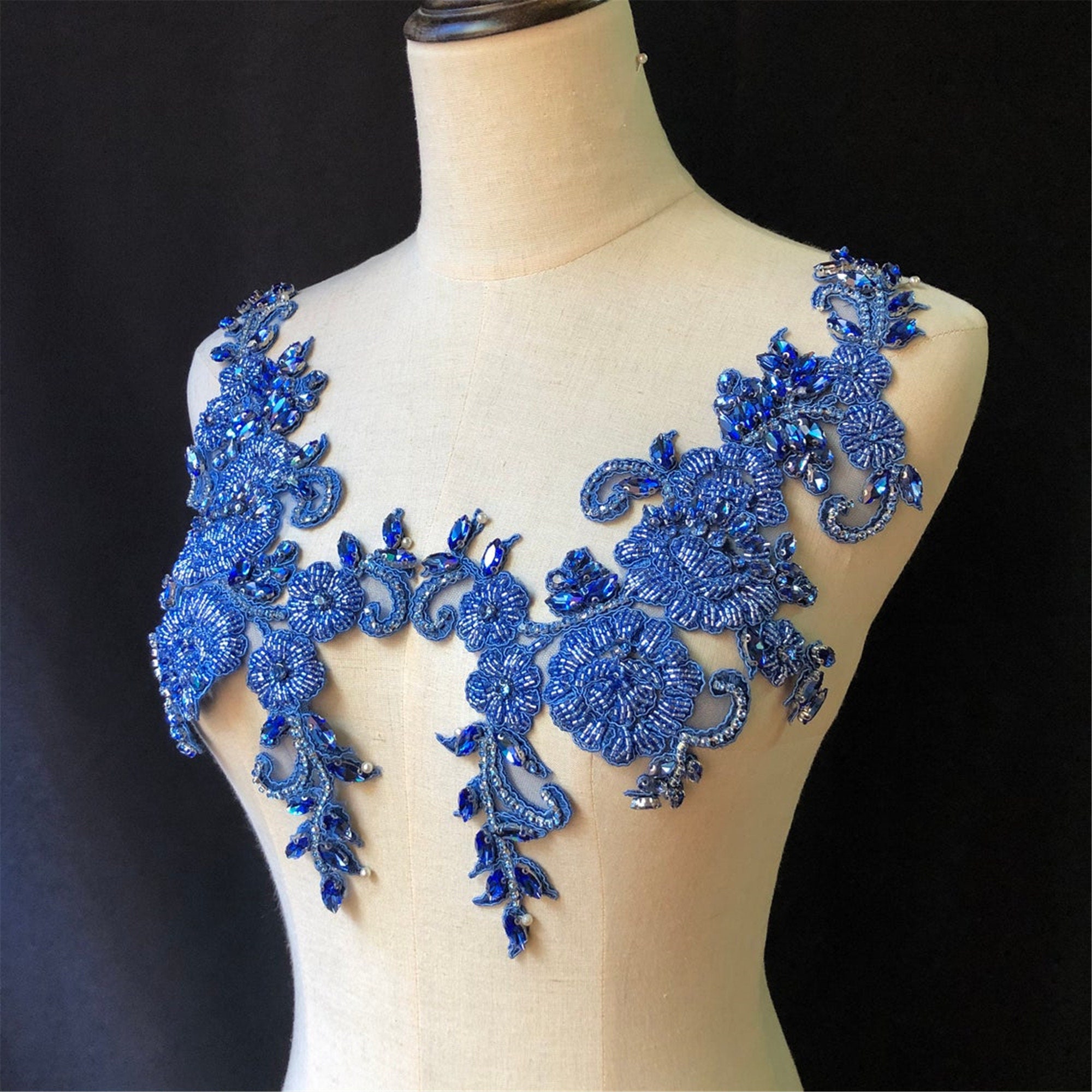 Rhinestone Pair Sparkling Crystal Appliques Hand Crafted Bead - Etsy