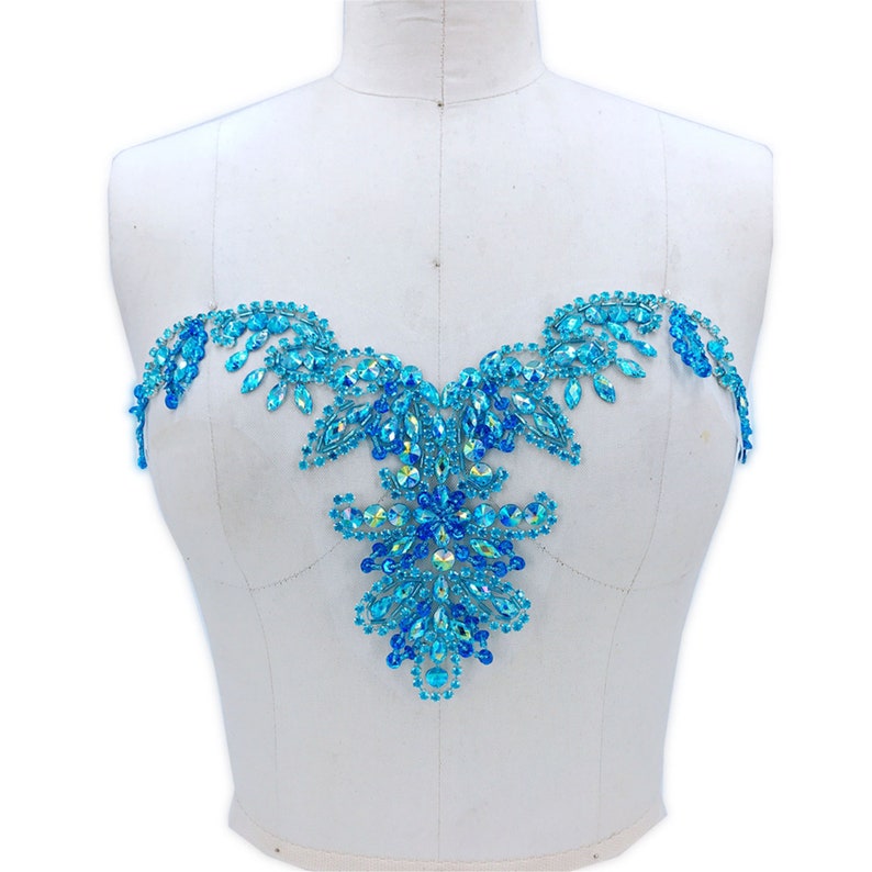 Sparkling Rhinestone Neckline Trims Beaded Sequin Bodice | Etsy