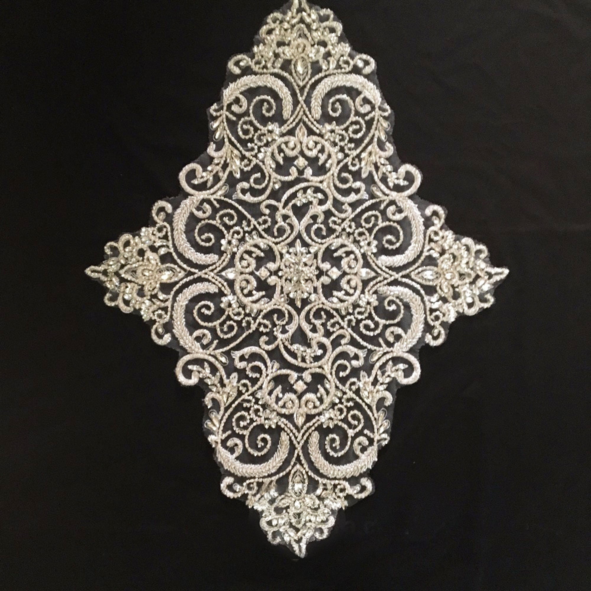 Full Body Gold Rhinestone Bodice Applique Vintage Beading Fringe Craft ...