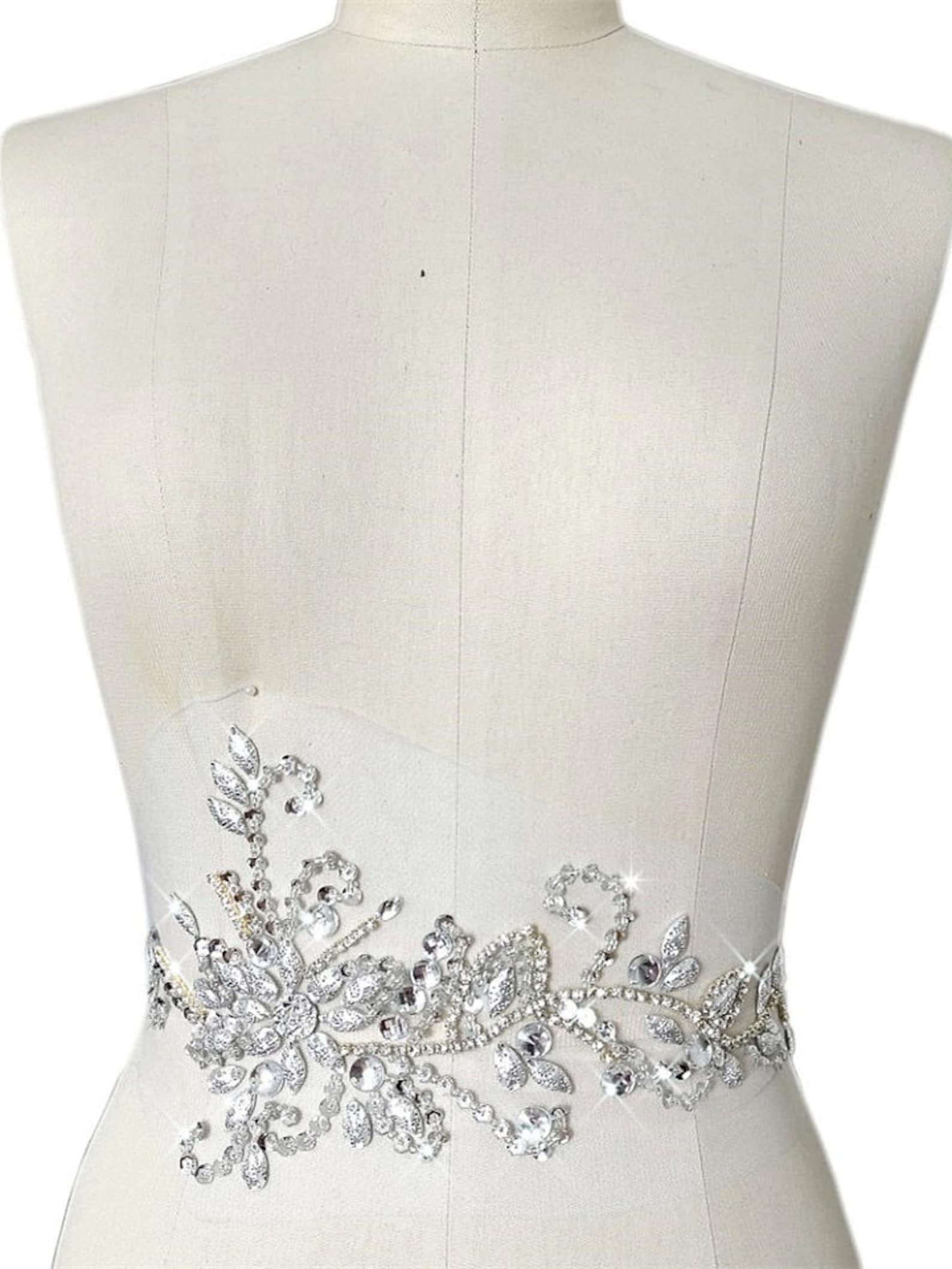 Bling Sequins Lace Applique Beaded Rhinestone Bodice Applique - Etsy