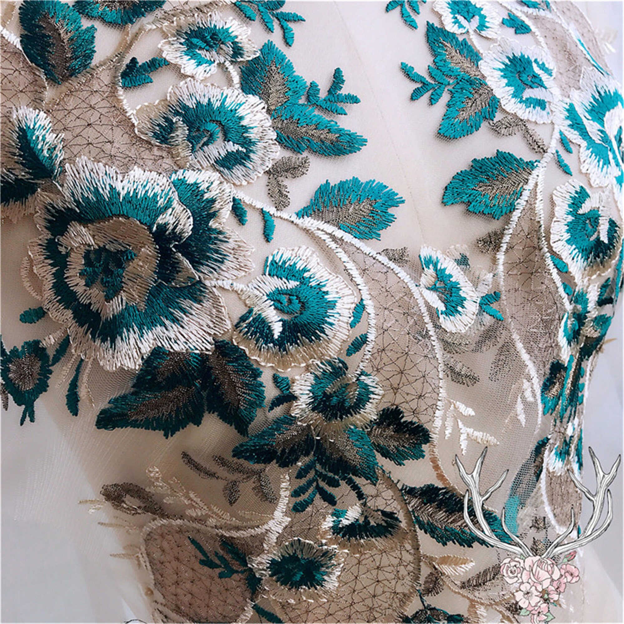 Emerald Sewing Applique Embroidery Floral Lace Patchmirror - Etsy