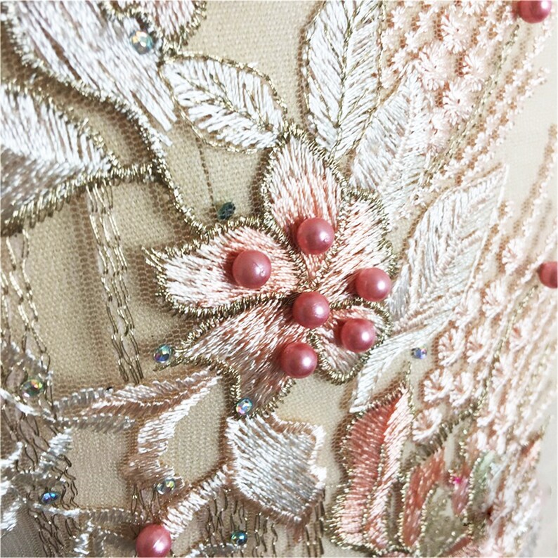 Stunning 3D Beaded Embroidery Flower Sequence Lace Applique | Etsy