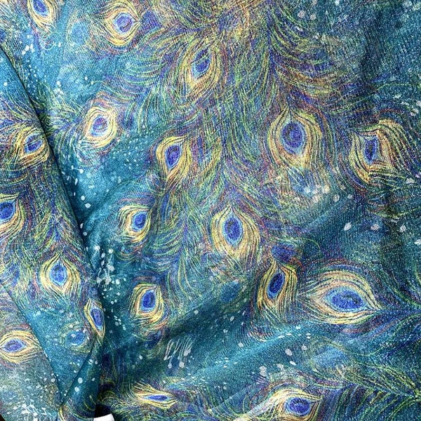 Peacock Fabric - Etsy