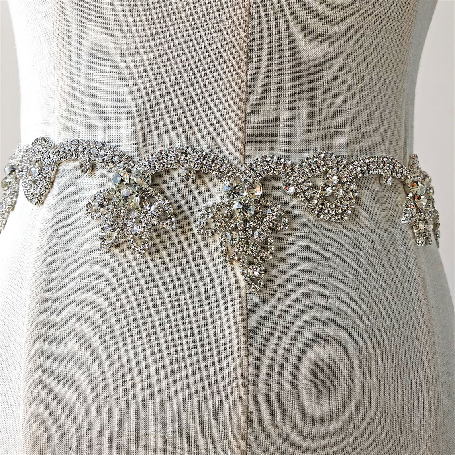 Sparkling Diamante Crystal Trimming Rhinestone Belt Appliques - Etsy
