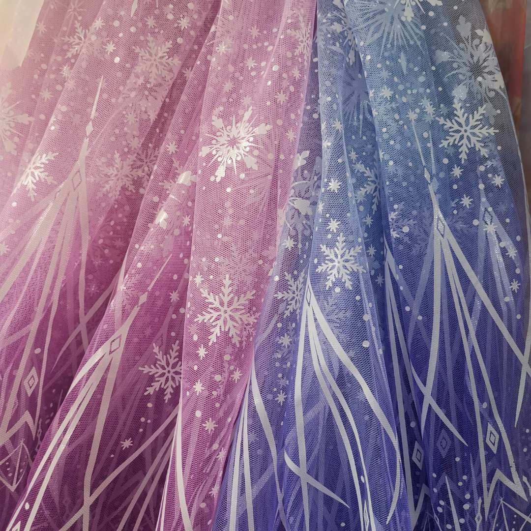 Frozen White Snowflake Tulle Lace Fabric Soft Mesh Constellation Lace ...