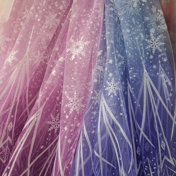 Frozen White Snowflake Tulle Lace Fabric Soft Mesh | Etsy