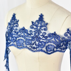 Delicate Lace Trim Corded Embroidery Floral Lace Edge Stitch Ribbon 8.3 ...