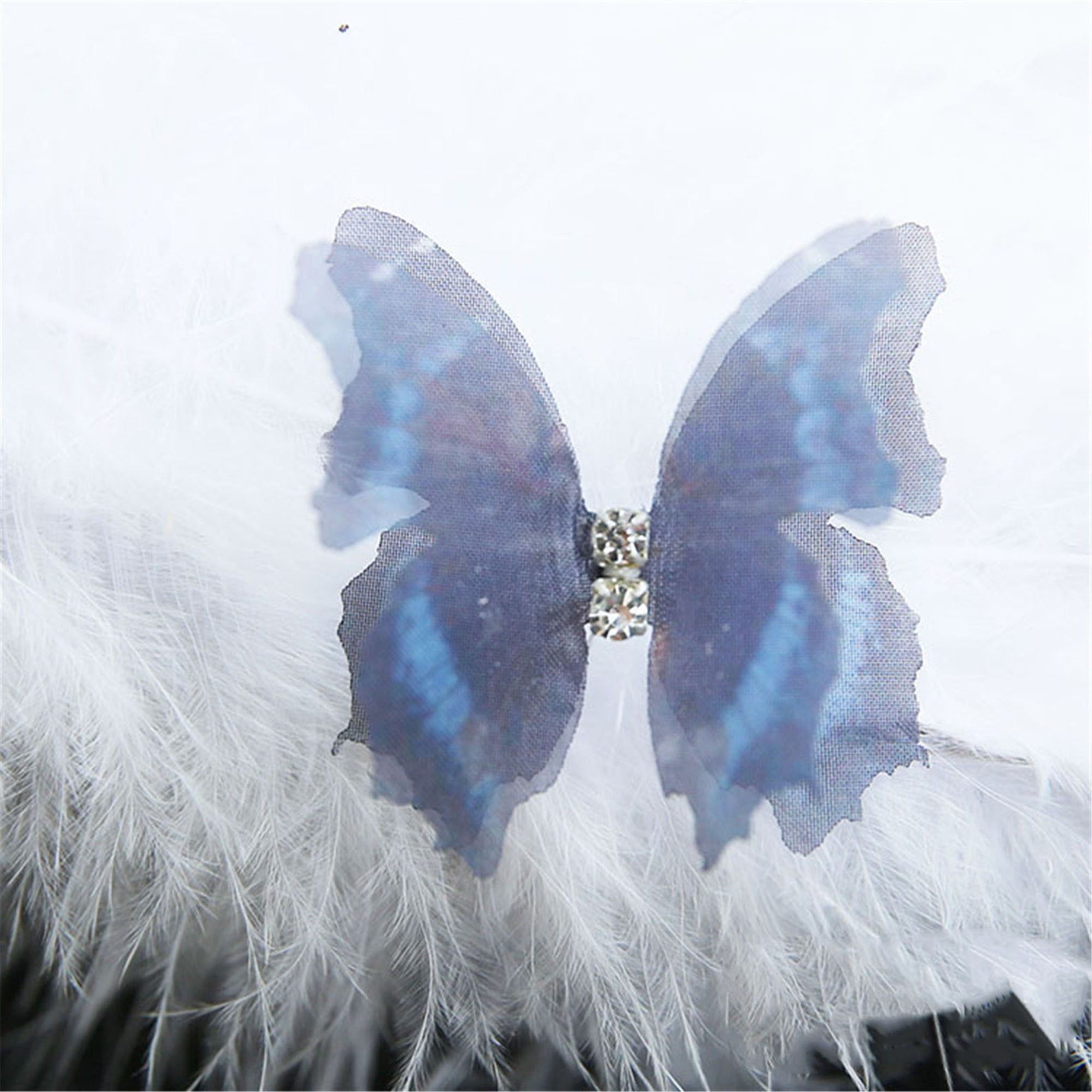 Lovely Rhinestone Butterfly Lace Motif 3D Butterfly Double | Etsy