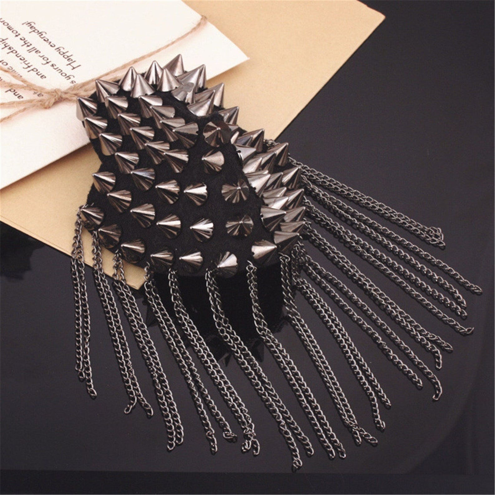 Shoulder Tassel Chain Epaulet With Rivet Crystal Epaulet Fringe ...