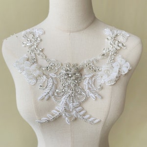3D Flower Patch Stunning Prom Dress Rhinestone Applique Bling Accents ...