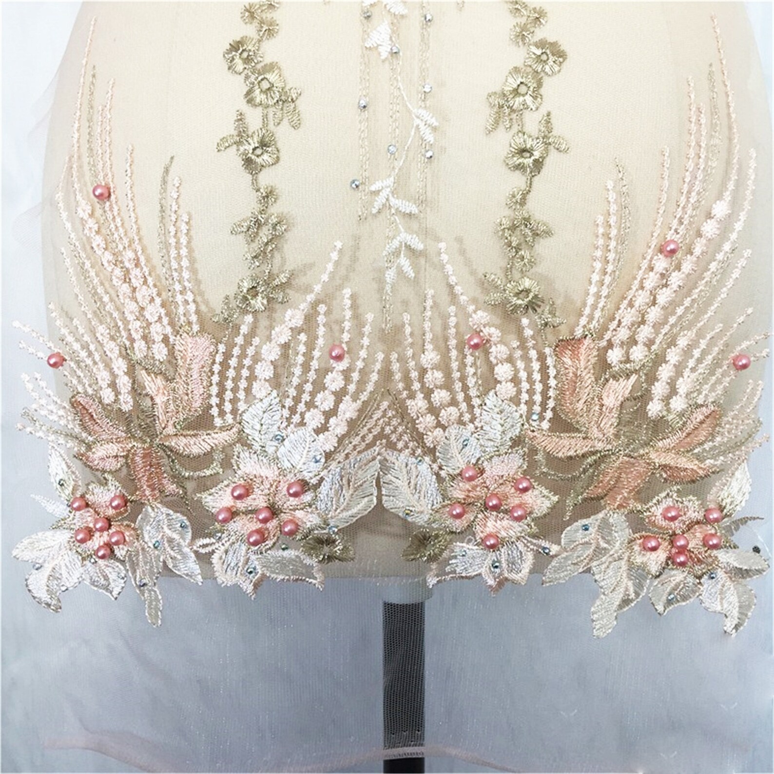 Stunning 3D Beaded Embroidery Flower Sequence Lace Applique Lace Motif ...