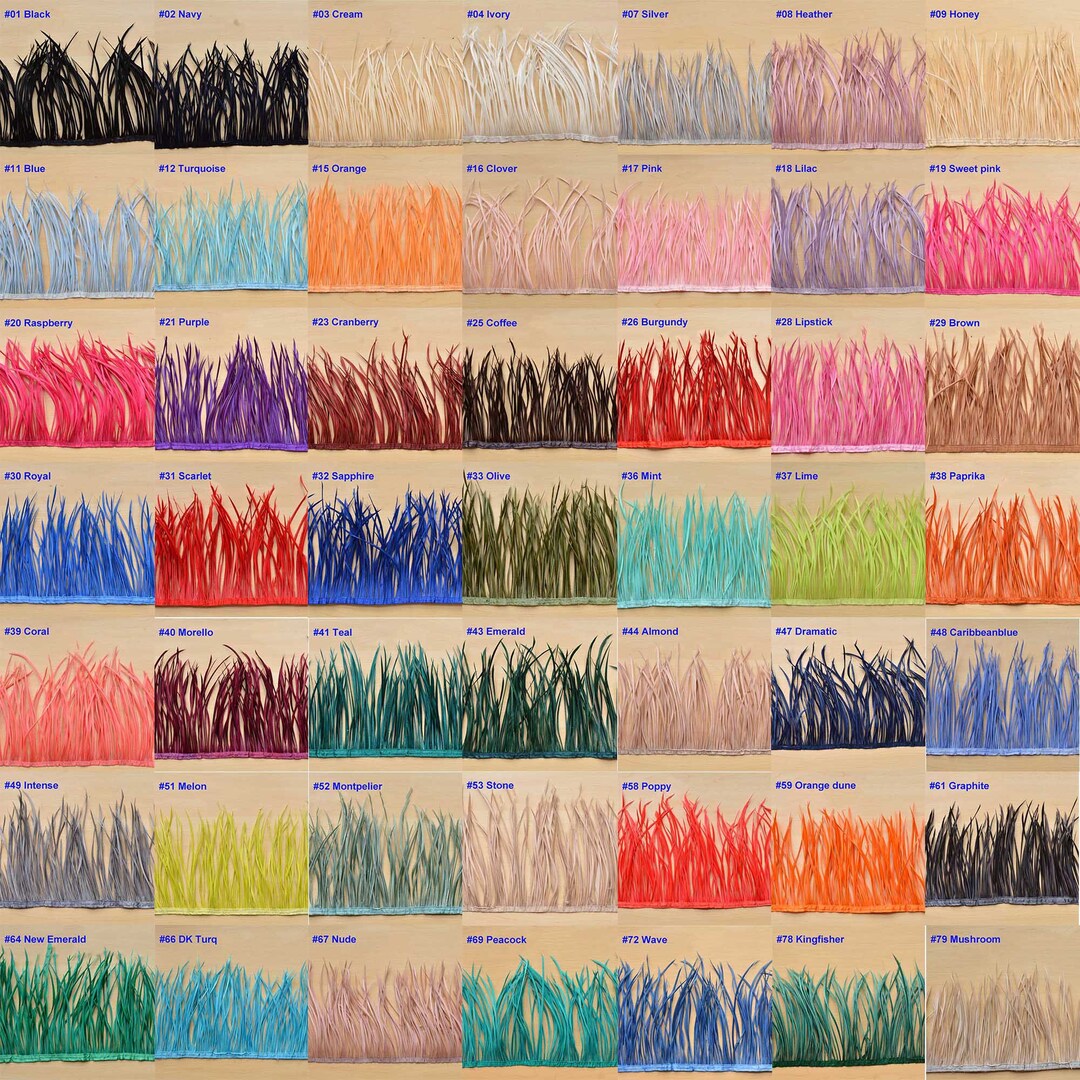 80 Colours Mount Goose Stripped Coq Feather for Millinery Hat Trimming ...