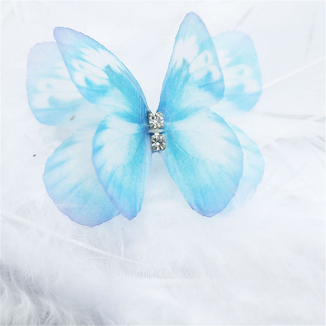 Lovely Rhinestone Butterfly Lace Motif 3D Butterfly Double | Etsy