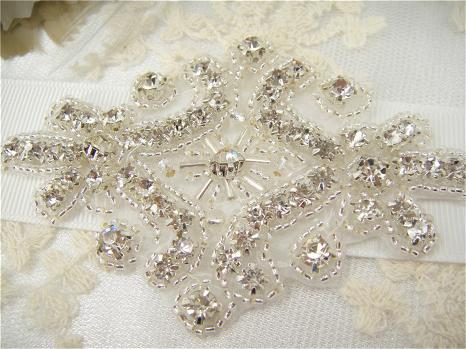 Diamante Applique Iron on Crystal Belt Appliques With Beads - Etsy