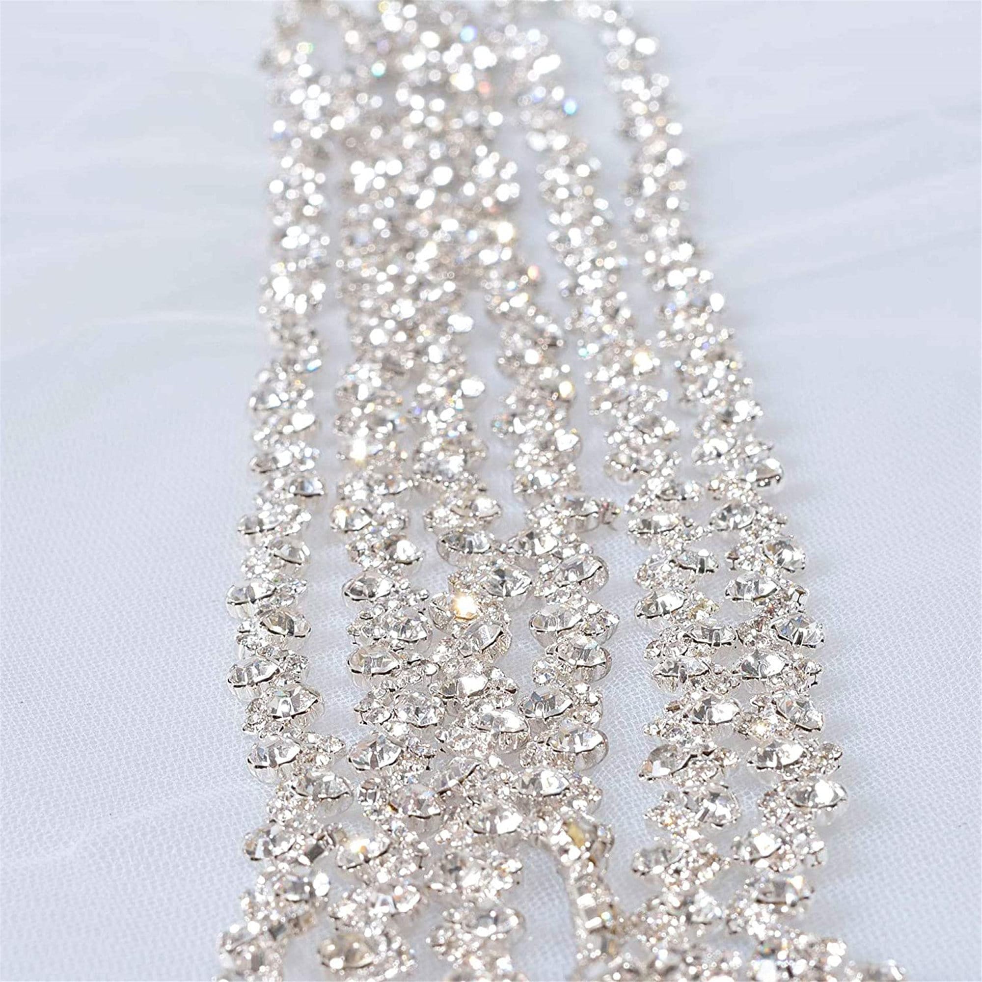Rhinestone Applique Trim Slim Crystal Diamante Belt Sparkling - Etsy