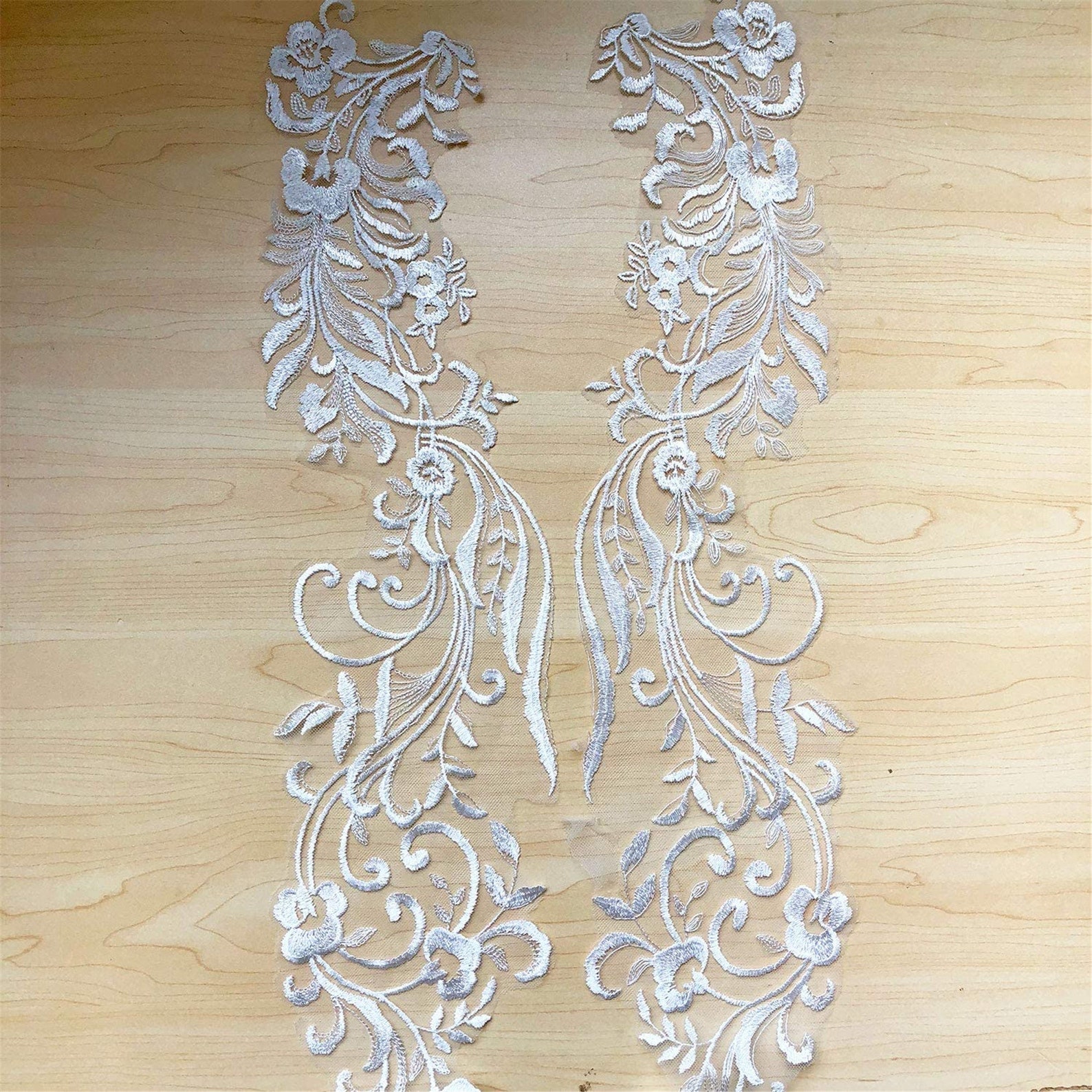 Delicate Wedding Lace Applique Bridal Floral Lace Motif | Etsy