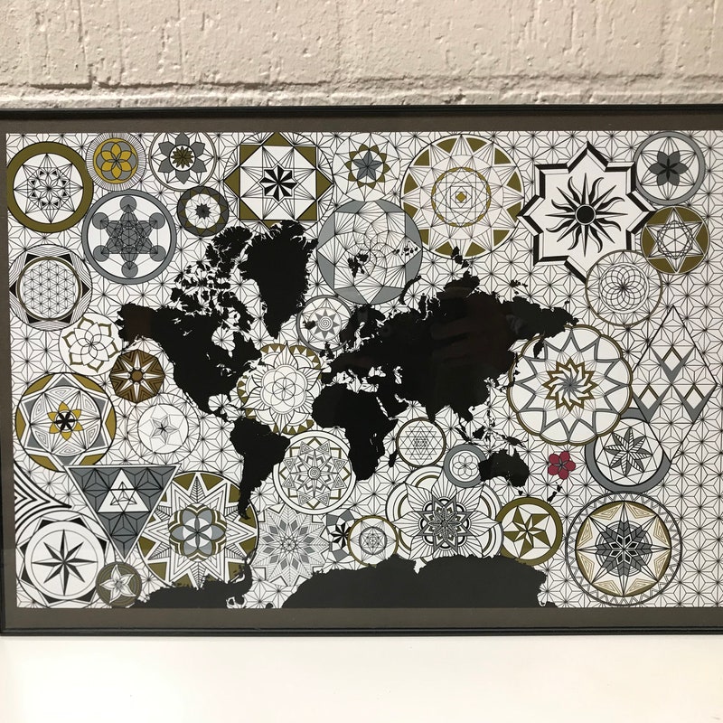 Mandala World Map - Etsy