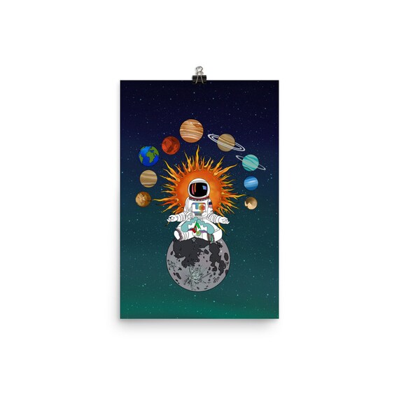 Space Wall Art Astronaut Print NASA art moon painting | Etsy