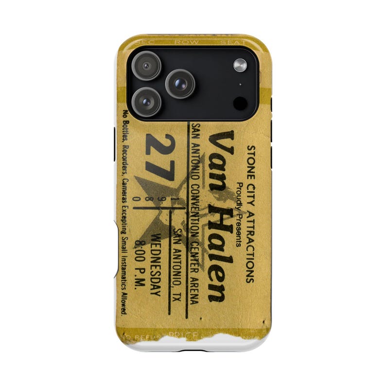 Retro Classic Rock Van Halen Concert Ticket Magnetic Phone Case, Unique ...